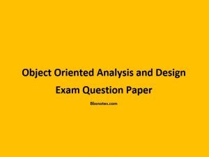 Object Oriented Analysis and Design Question Paper - BBS Notes