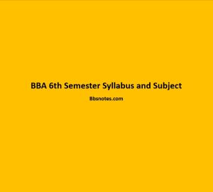 BBA 6th Semester Syllabus and Subject - BBS Notes
