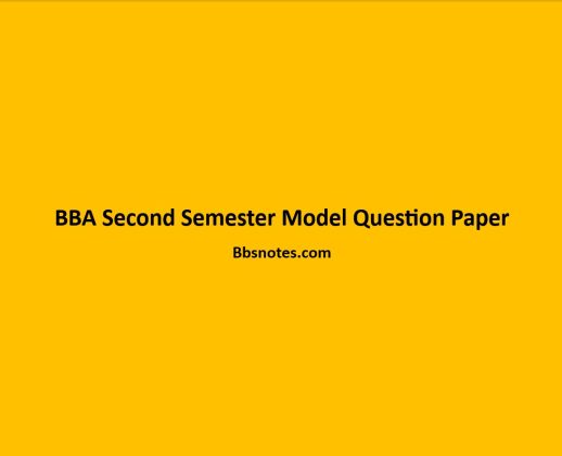 BBA 2nd Semester Model Question Paper - BBS Notes
