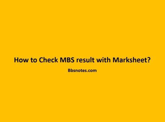 How to Check MBS result with Marksheet? - BBS Notes