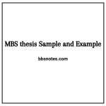 MBS thesis Sample and Example - BBS Notes